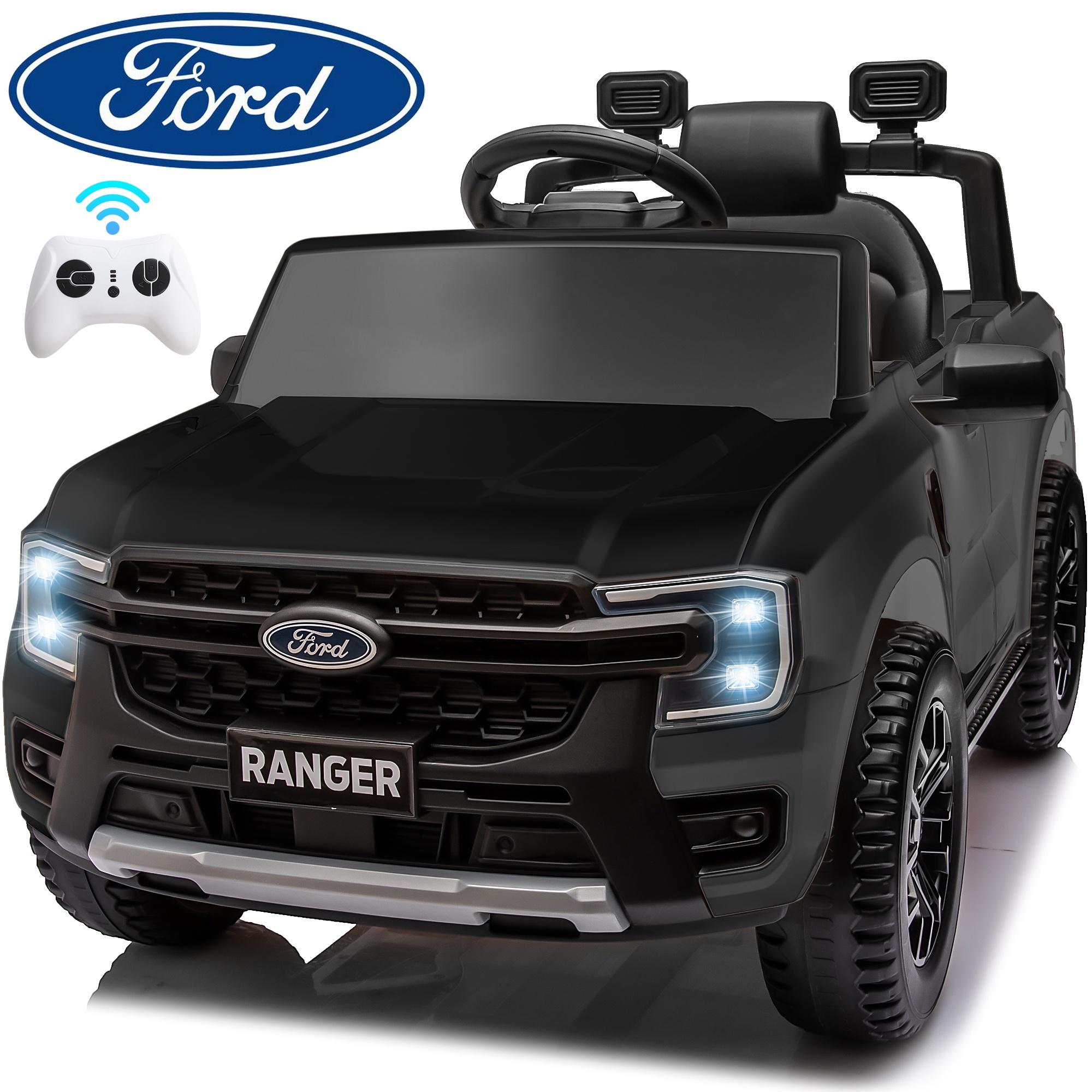 iRerts Black 12V Ford Ranger Powered Ride on Car with Remote Control,